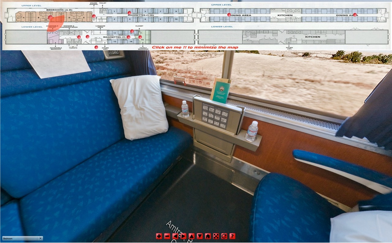 Amtrak Superliner Sleeper/Diner (USA) Virtual Tour
